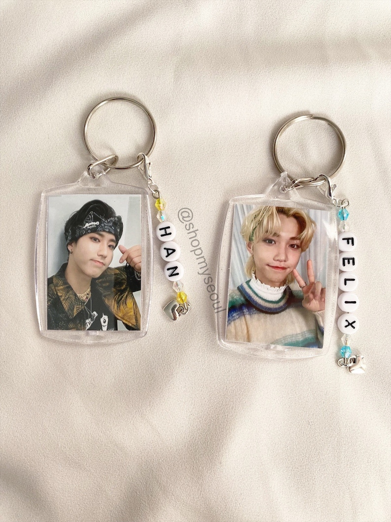 Version 2: STRAY KIDS Beaded Kpop Keychains With Photo for - Etsy