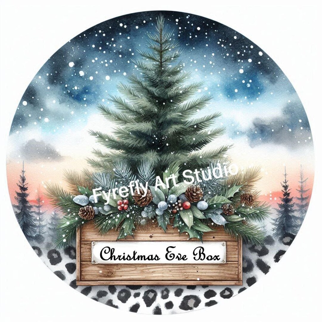 Merry Christmas or Christmas Eve Box Sign, Aluminum Gift Box Sign ...