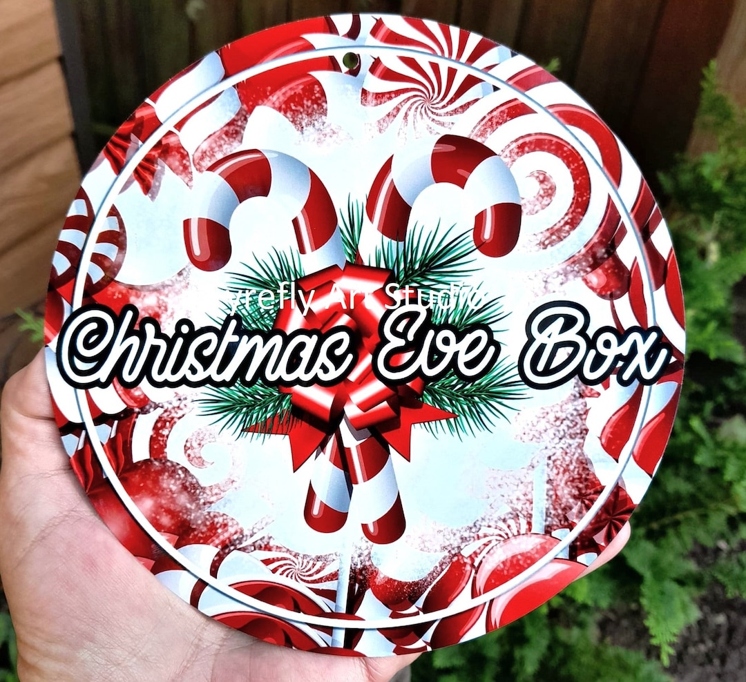 Christmas Eve Box Sign, Aluminum Gift Box Sign, Christmas Crate Sign ...