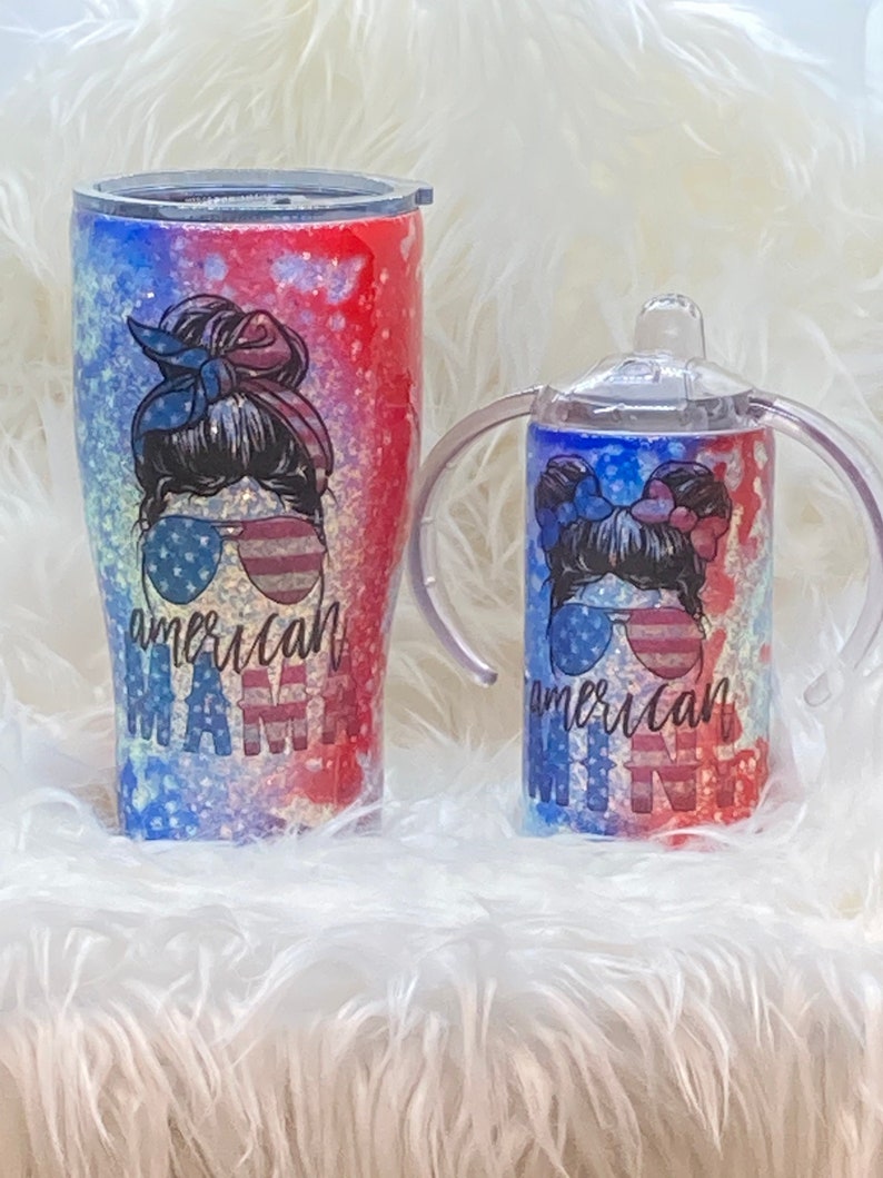 Mama And Mini Tumbler Set Mommy And Me Patriotic Tumblers Etsy