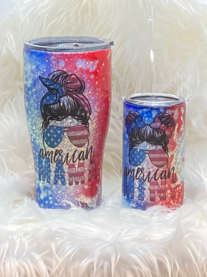 Mama And Mini Tumbler Set Mommy And Me Patriotic Tumblers Etsy