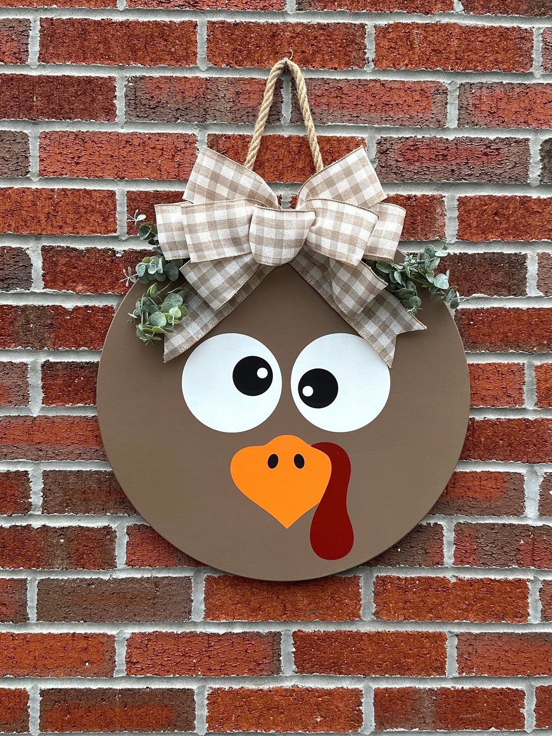 Turkey Door Hanger, Turkey Wreath, Fall Door Sign - Etsy