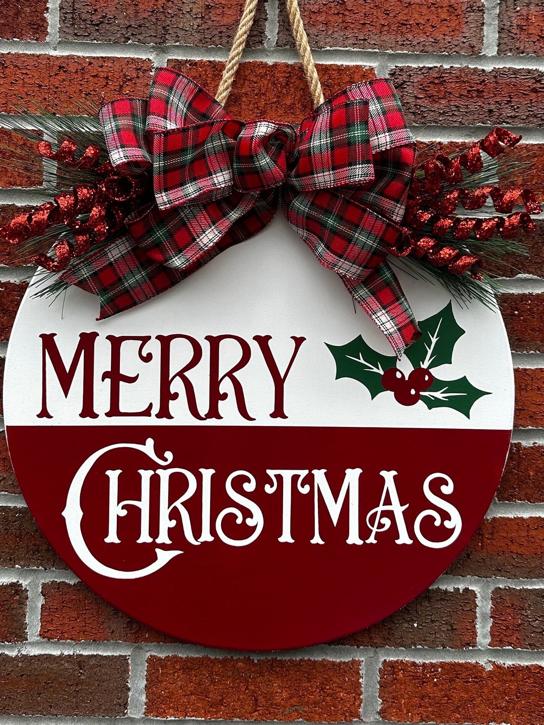 Merry Christmas Sign Merry Christmas Door Wreath Merry Christmas Door ...