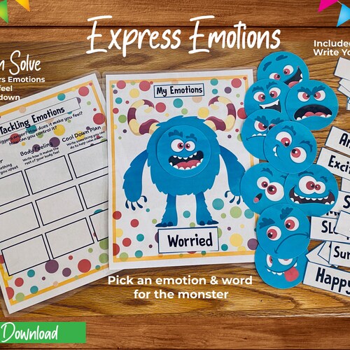 Daily Emotions Place Your Feeling on the Monster Kids | Etsy