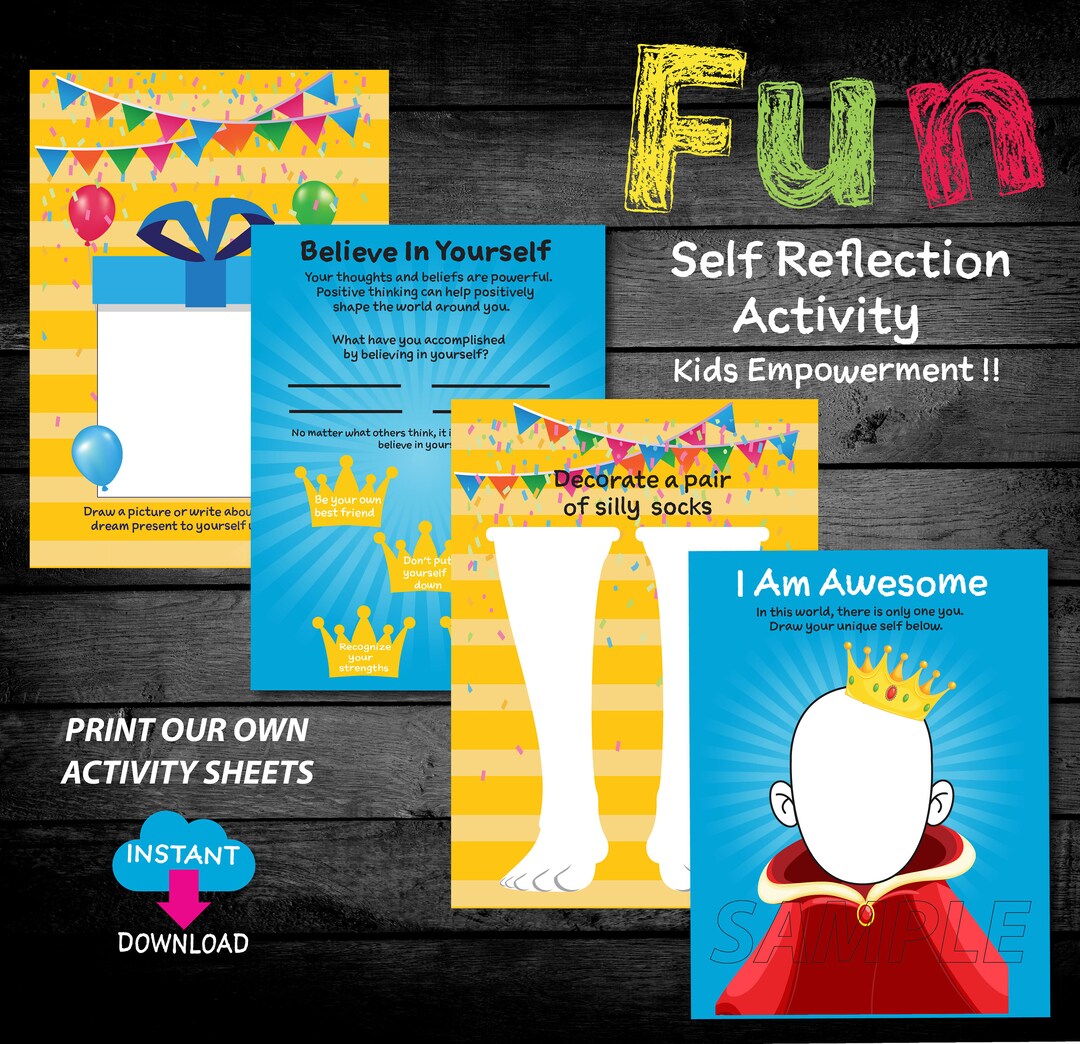 Self Reflection Journal Pages, Stress Management, Kids Activity, Growth ...