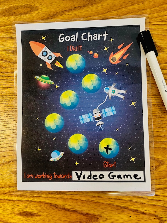 Boys Printable Rewards Chart Space Goal Chart Boys Chore | Etsy