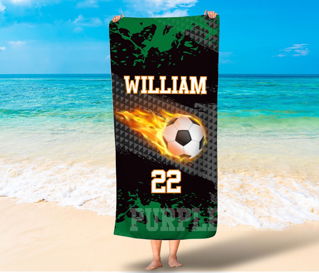 Soccer Beach Towel/soccer Team Boy/team Sports Beach Towel/college ...