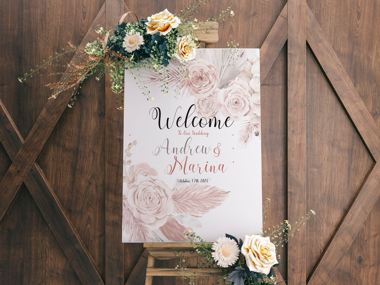 Boho Wedding Sign/welcome Sign Template/bridal Boho - Etsy