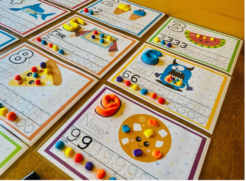 Math Clay Mats Numbers Play Mats Homeschool Activities | Etsy