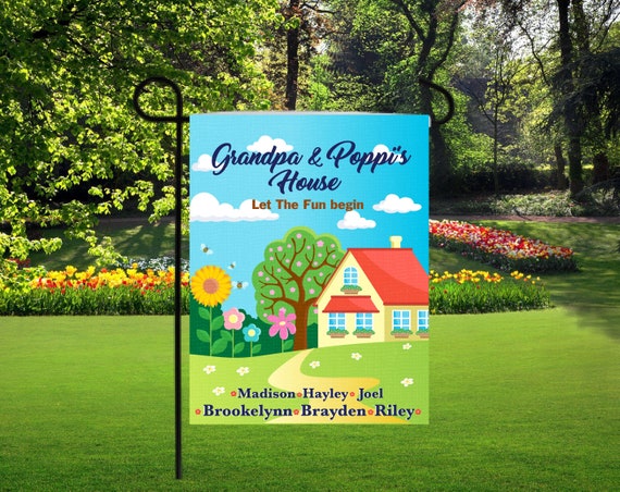 Grandma House Garden Flags Mothers Day Gifts Grandkids Names - Etsy