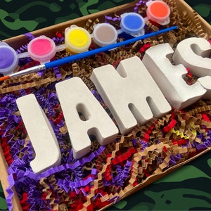Paint Your Name Ceramic Box/arts and Crafts Gift Kit/ceramic Name ...