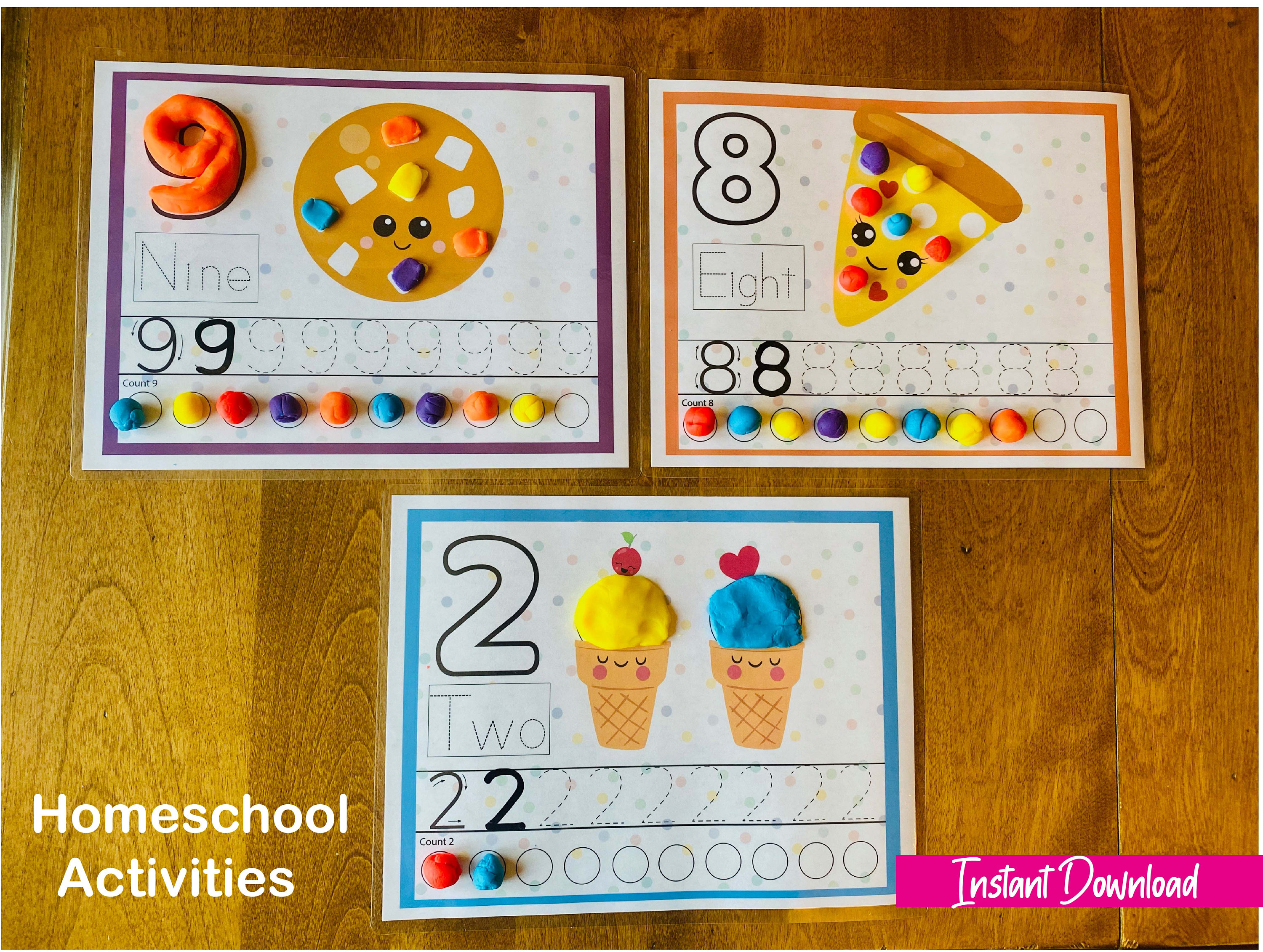 Math Clay Mats, Numbers Play Mats, Homeschool Activities, Writing ...