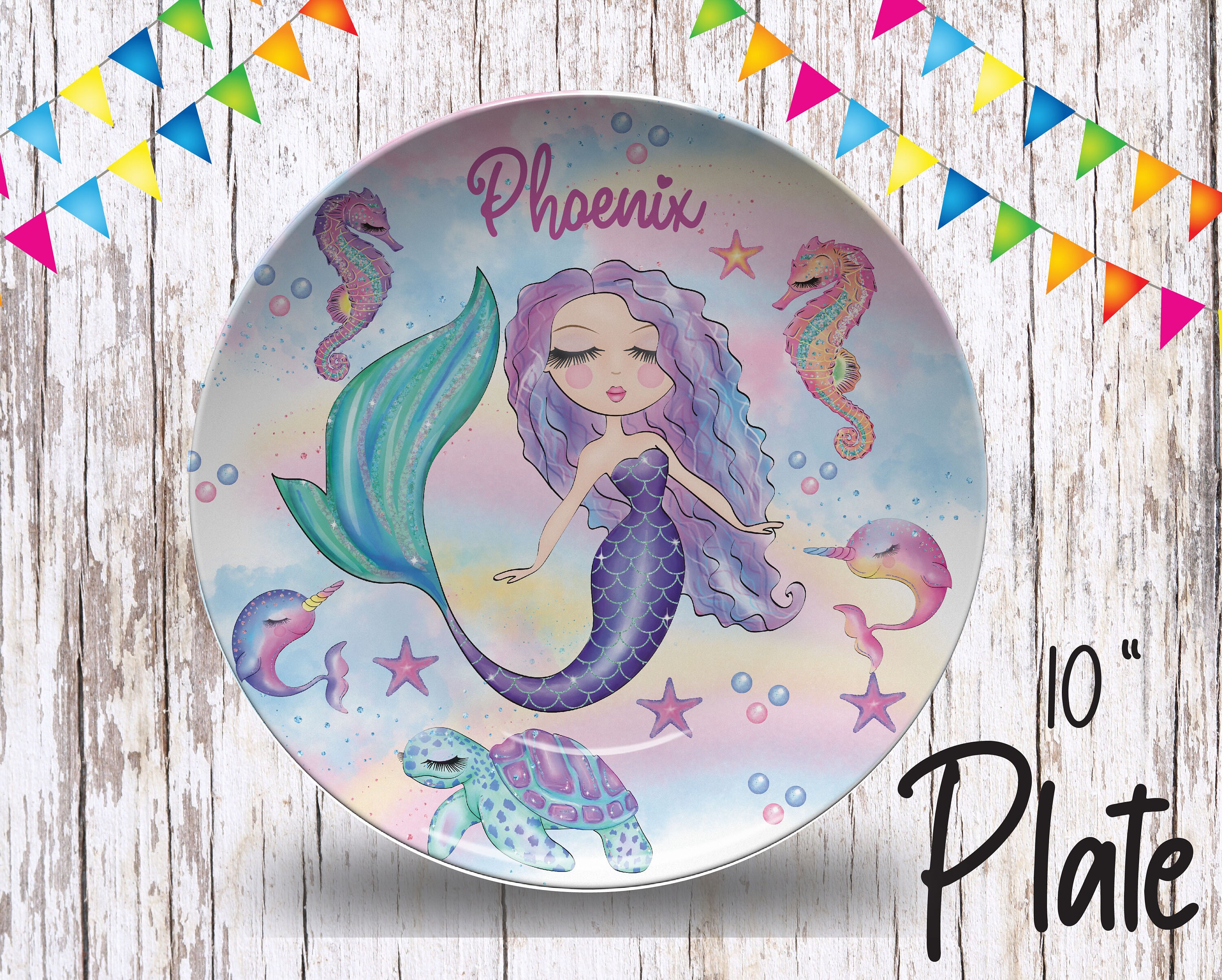 Personalized Mermaid Plate/custom Plate for Kids/ Mermaid - Etsy