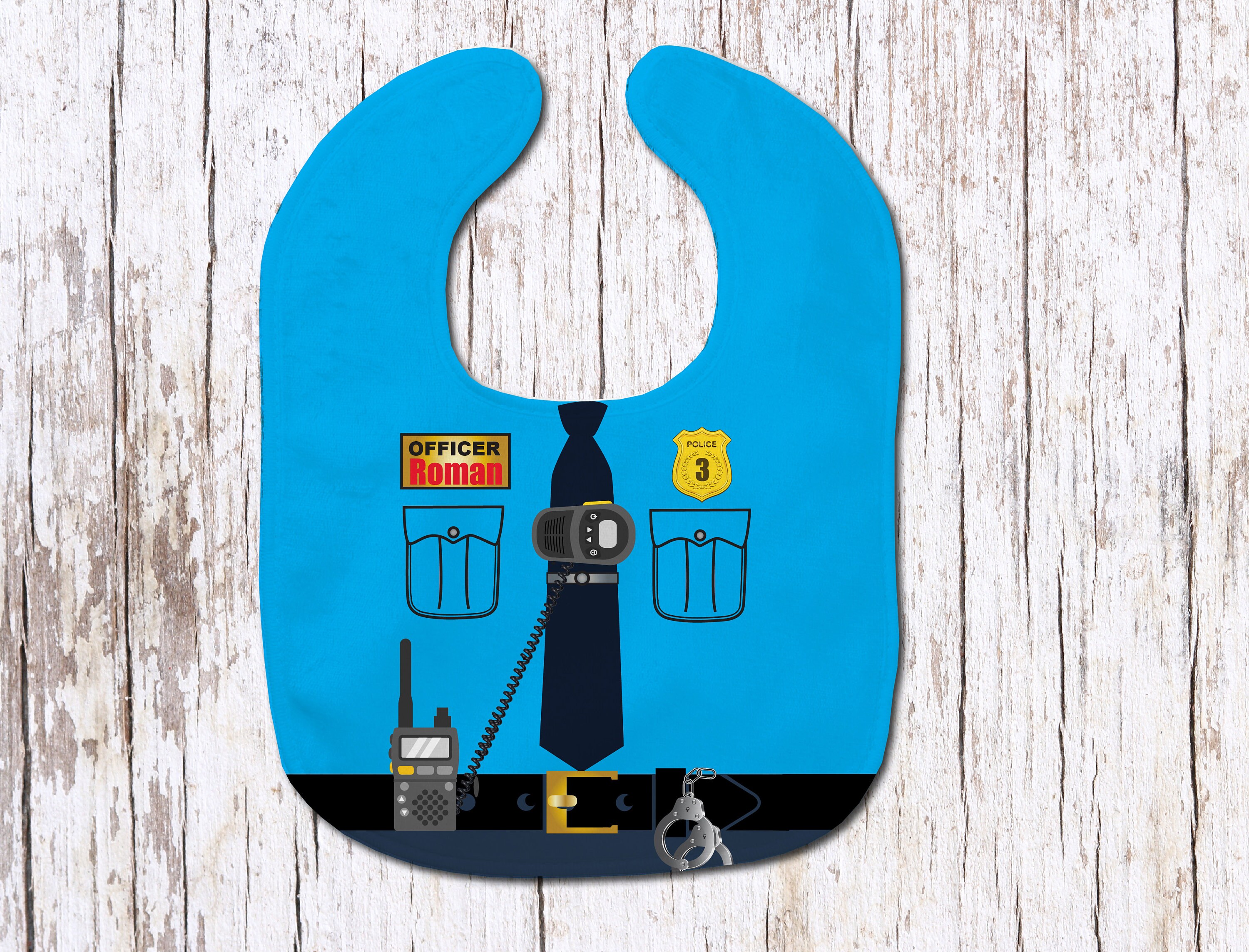 Police Baby Baby Bib/police Officer Bib/ Dress up Bib/police Shirt Baby ...