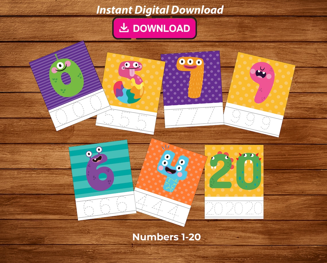 Number Tracing Printable Flash Cards,educational Activity, Homeschool ...
