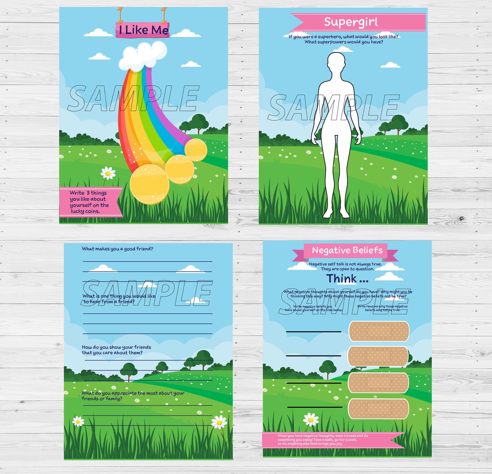 Self-esteem Workbook, Rainbow Girls Diary, Activity Printouts, Express ...