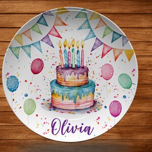 Happy Birthday Cupcake Plate/personalized Cake Birthday Plate/party ...