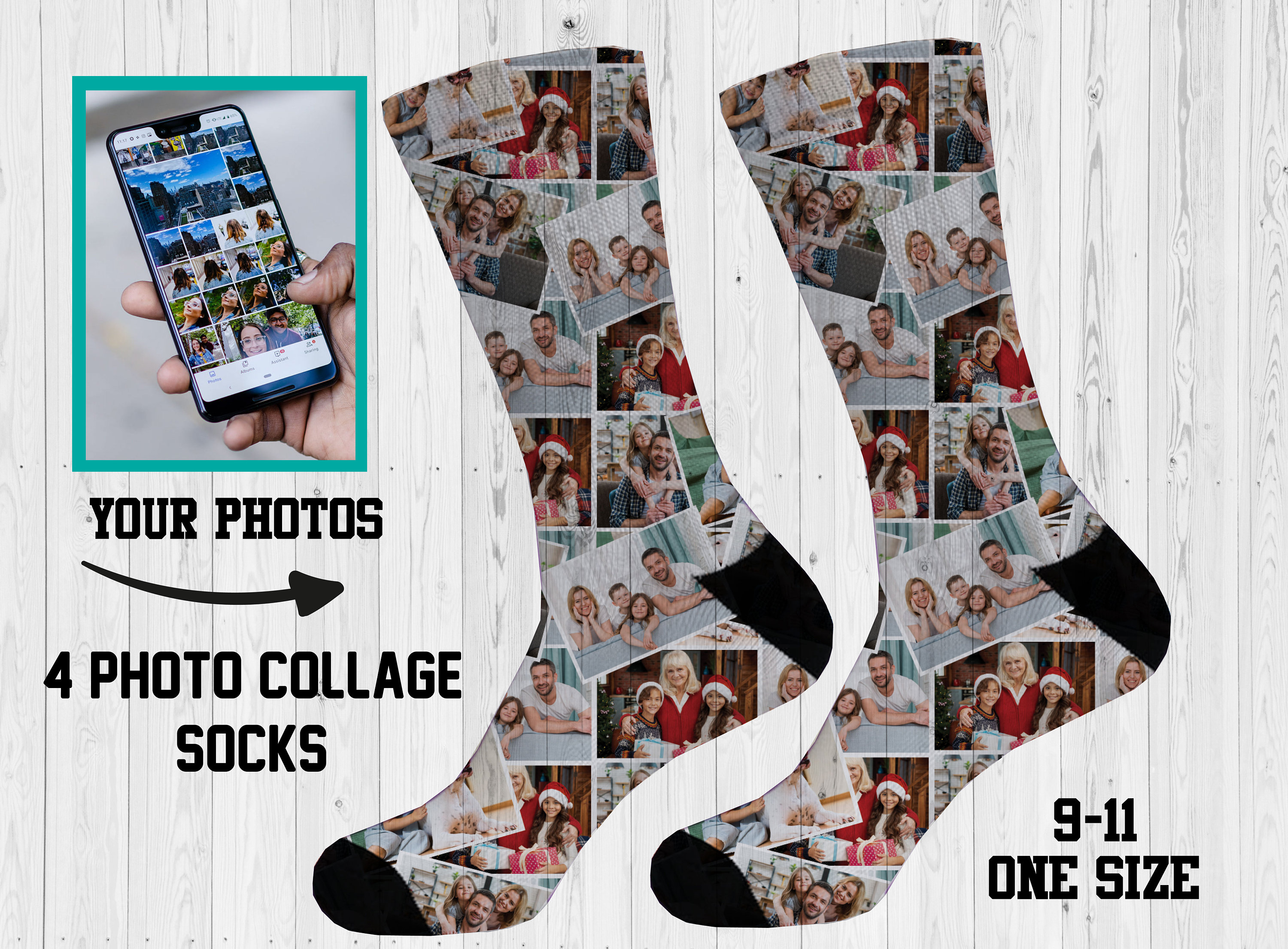 Collage Photo Socks/Photo Socks /Custom Face - Etsy Nederland