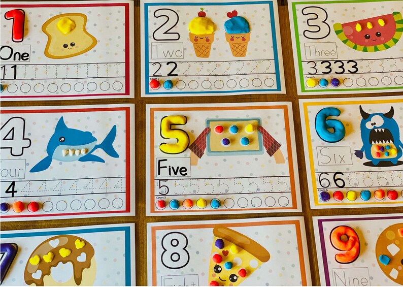Math Clay Mats Numbers Play Mats Homeschool Activities - Etsy