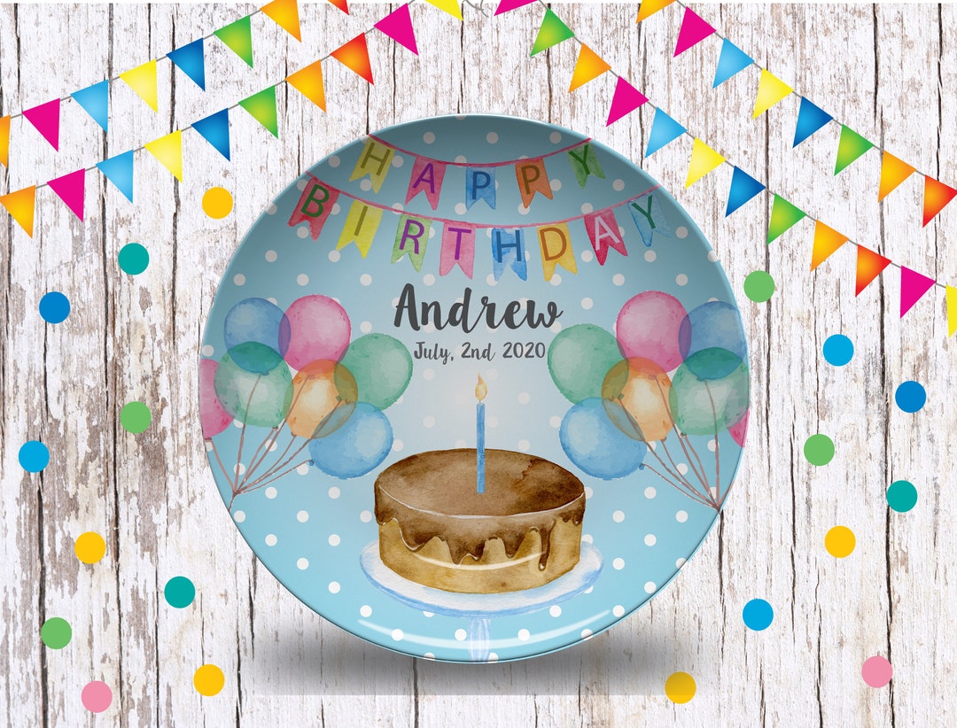 Personalized Birthday Plate/boys Bday Party Plate/happy Birthday Plate ...