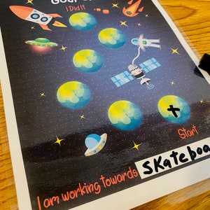 Boys Printable Rewards Chart, Space Goal Chart, Boys Chore Tracker ...