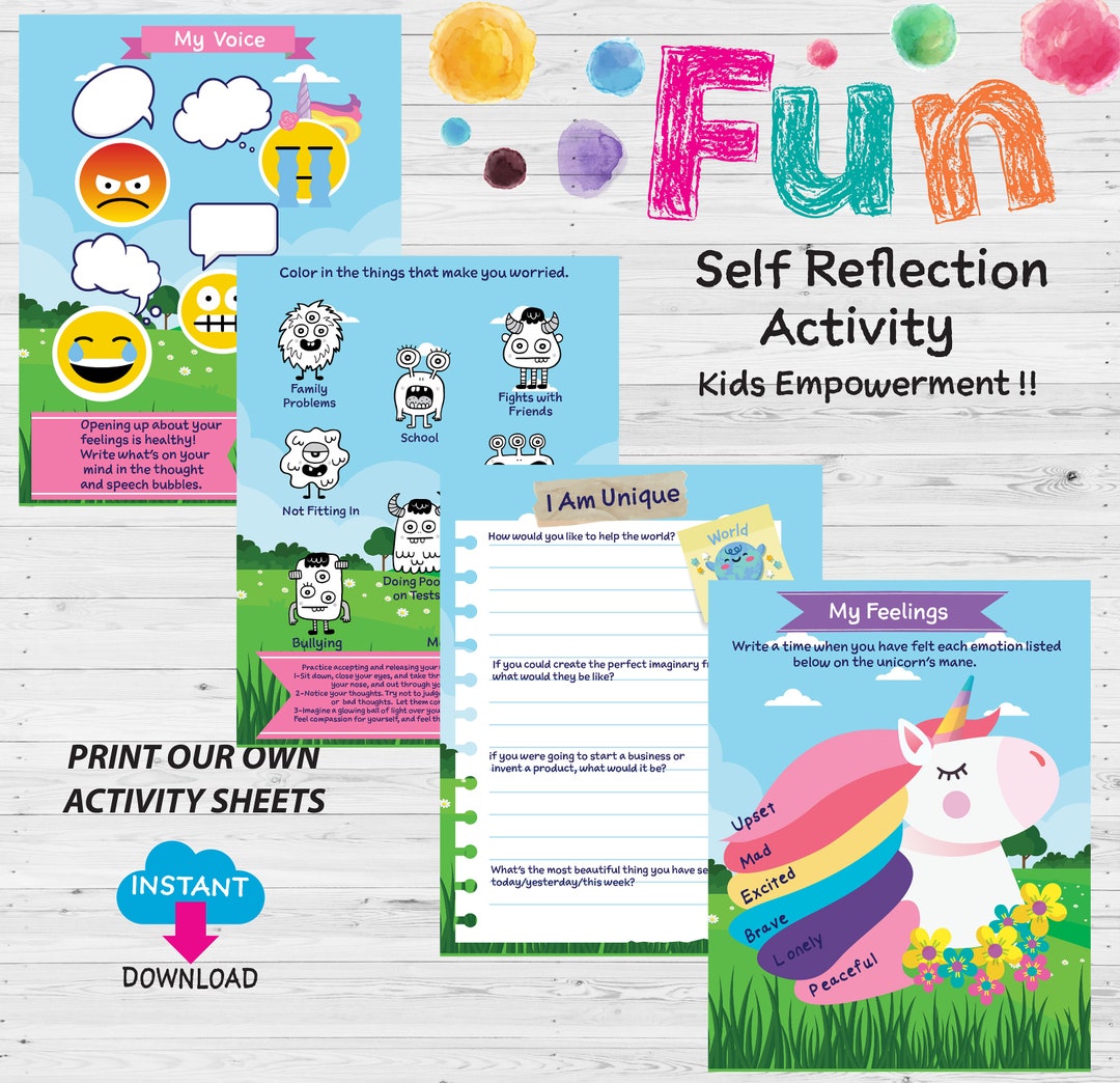 Unicorn Self Reflection Journal, Children's Self-discovery, Unicorn ...