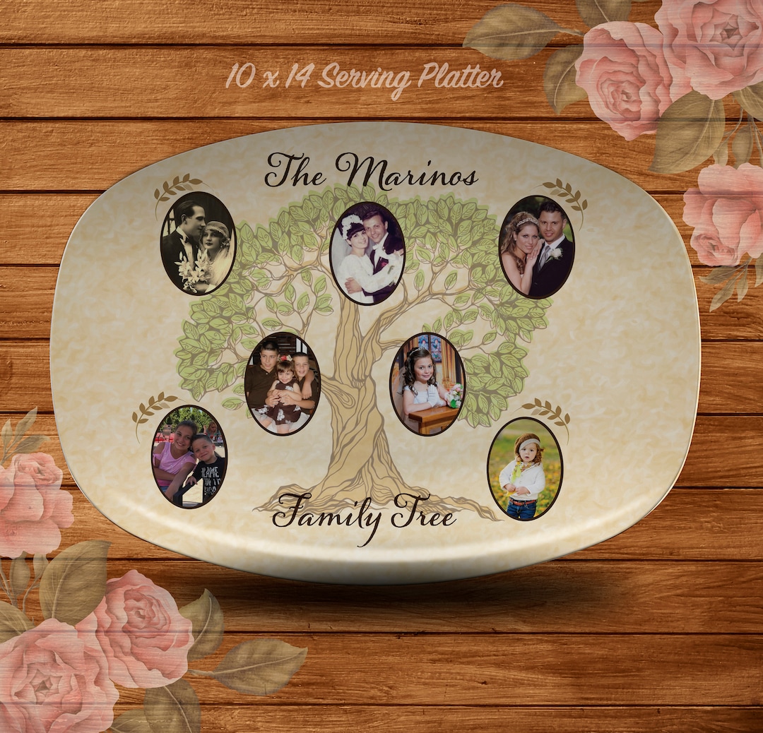 Family Tree 7 Photo Platter, 10x14 Platter, Generations, Pedigree Chart ...