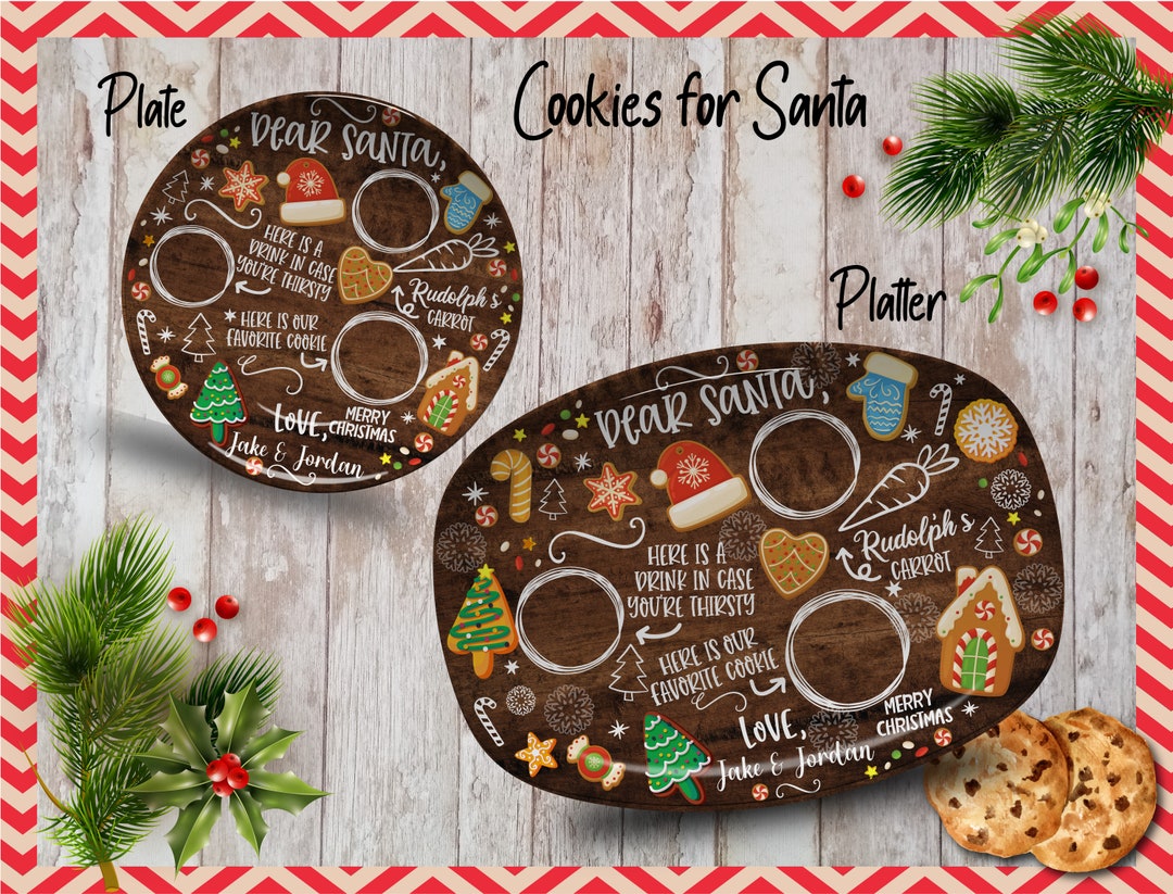 Cookies for Santa/personalized Santa Cookie Platter/kids Holidaycookie ...