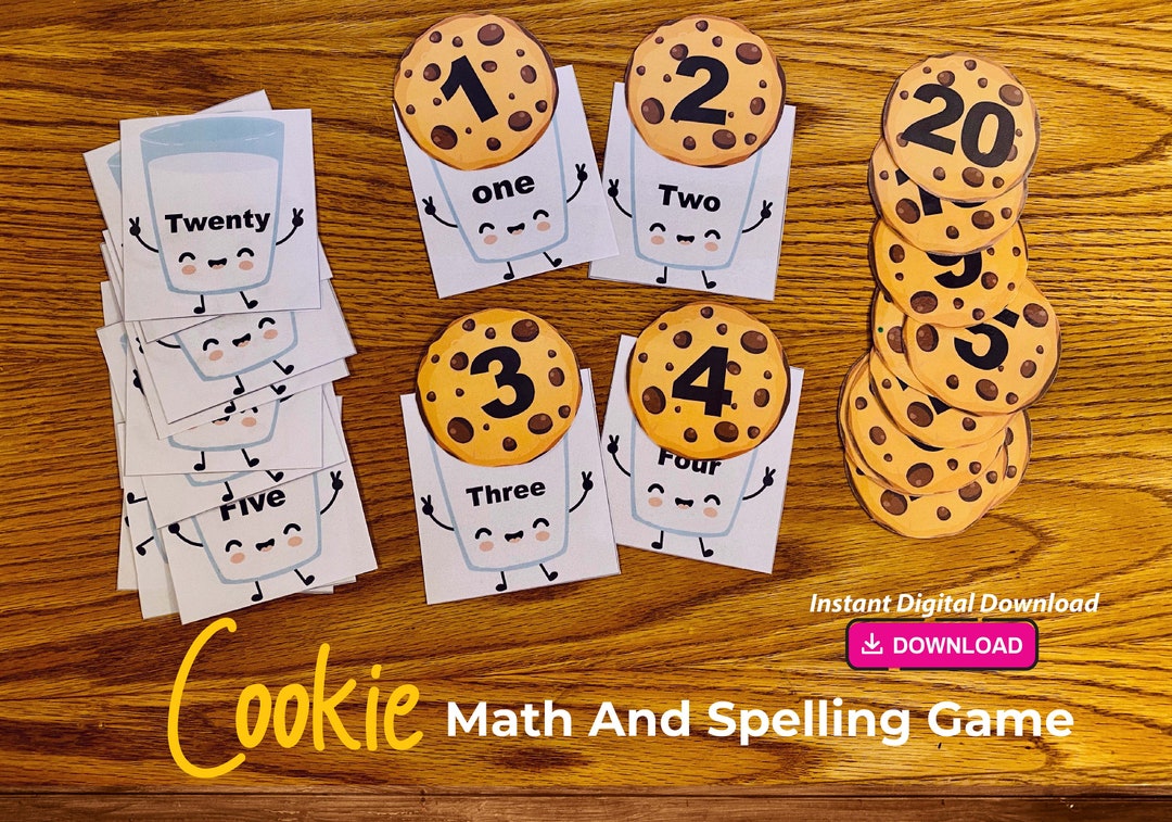 Math Matching Activity, Spelling Practice, Cookie Math Game, Matching ...