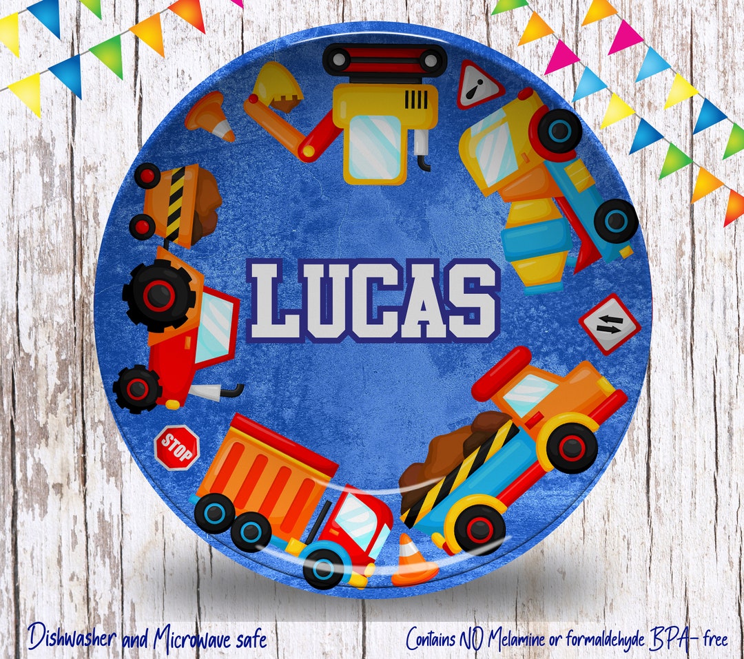 Construction Plate Set/construction Dinnerware/custom Kids Tableware ...