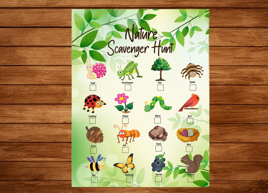 Nature Scavenger Hunt Printable, Road Trip Scavenger Hunt, Hiking Kid ...