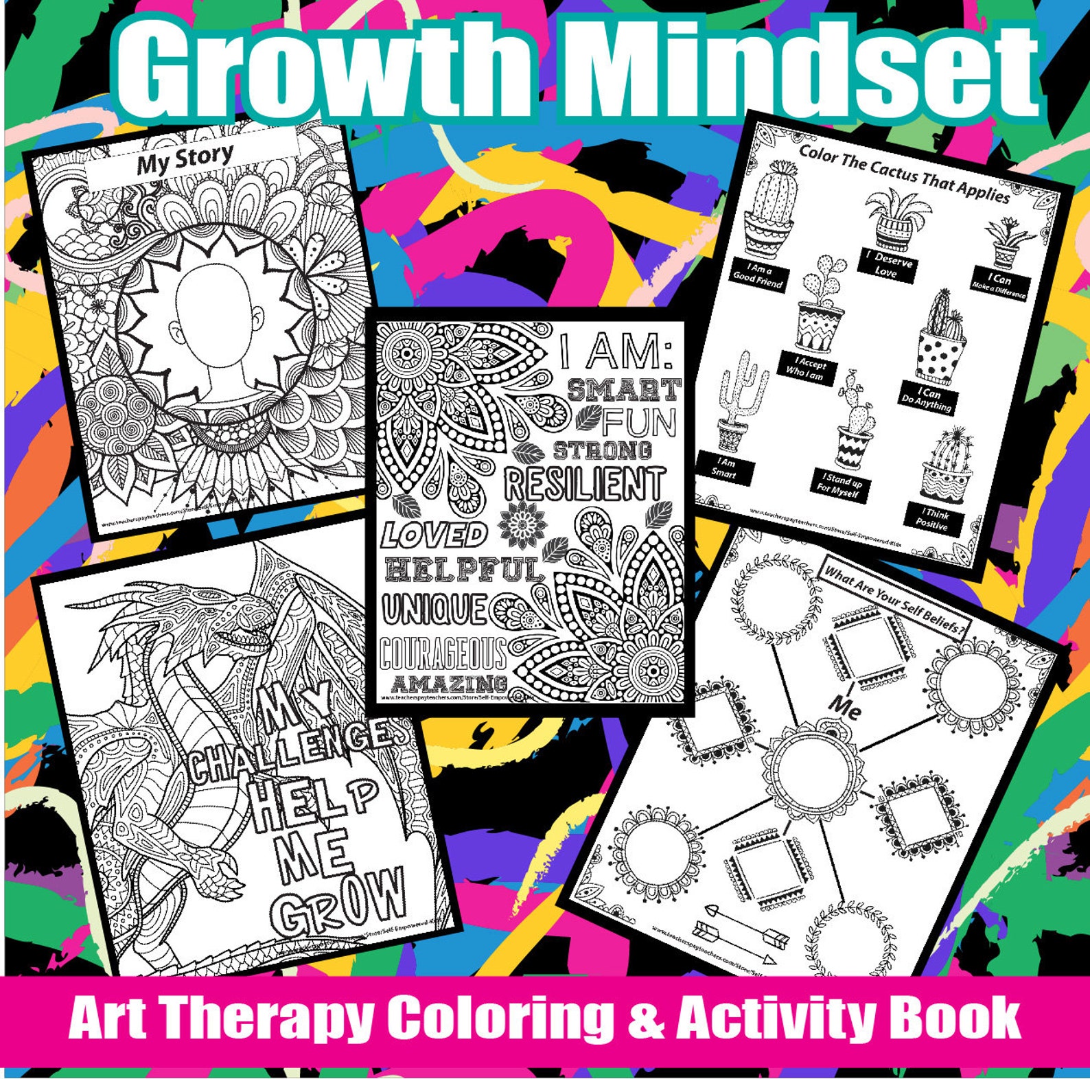 Growth Mindset Coloring Worksheets Learn at Home Homeschool | Etsy