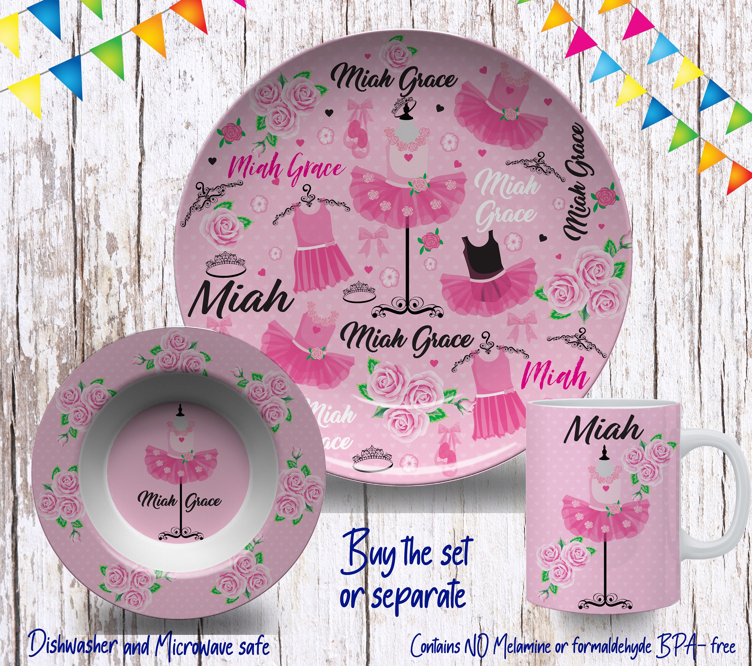 Personalized Ballerina Plate/custom Plate for Kids/ Girls - Etsy