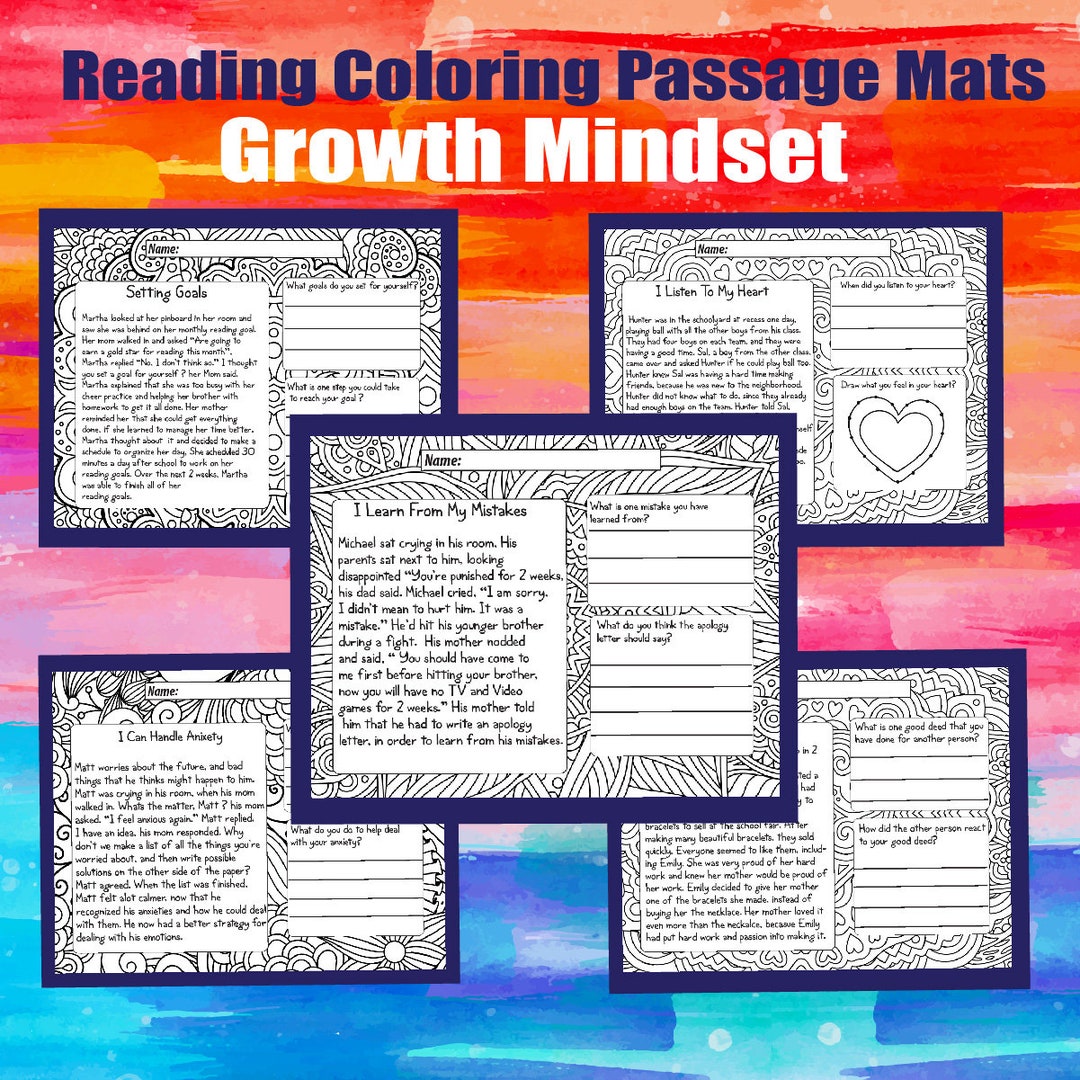 Growth Mindset Worksheets, Reading Passage for Grades 2 and 3, Learn at ...
