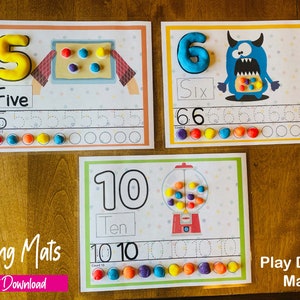 Math Clay Mats, Numbers Play Mats, Homeschool Activities, Writing ...