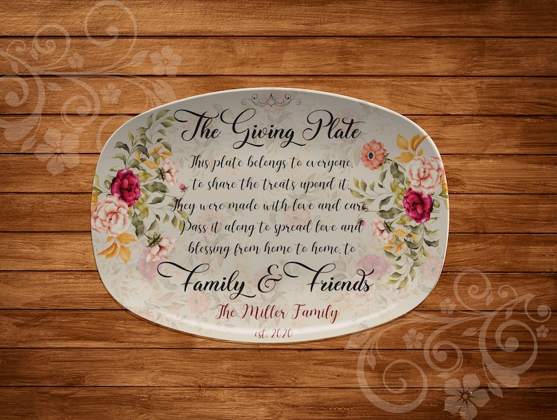 The Giving Plate Family Name Serving Platter Personalized | Etsy