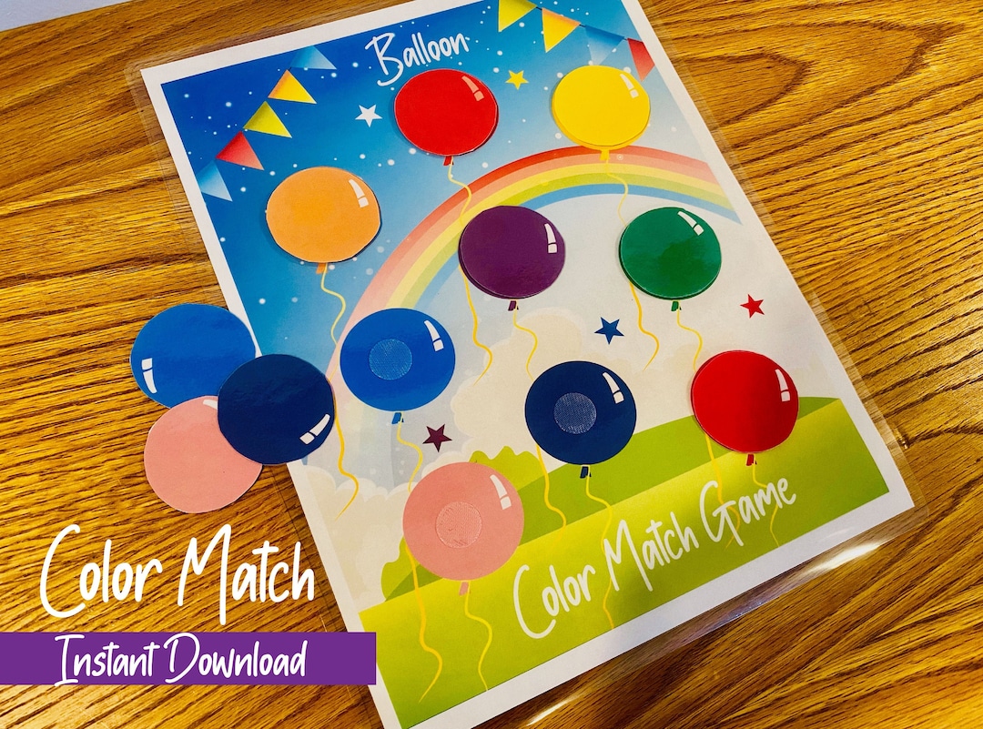 Color Matching Game, Color Sorting Game, Printable Toddler Color Game ...