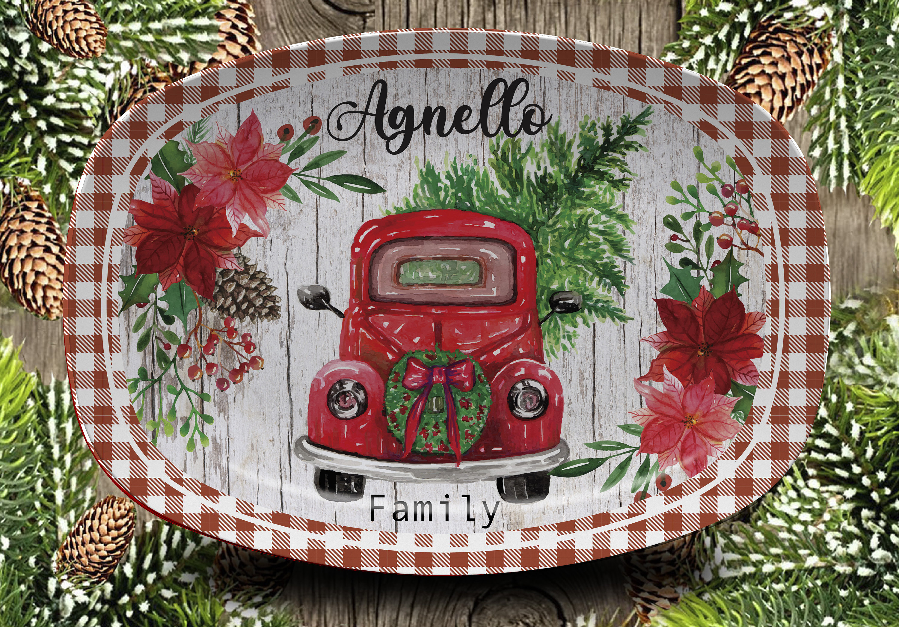 Christmas Serving Platter, Family Christmas Platter, Christmas Serving ...