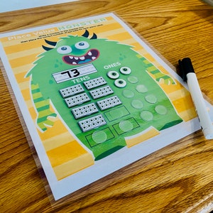 Math Counting Activity, Printable Kids Place Value Math Game, Count by ...