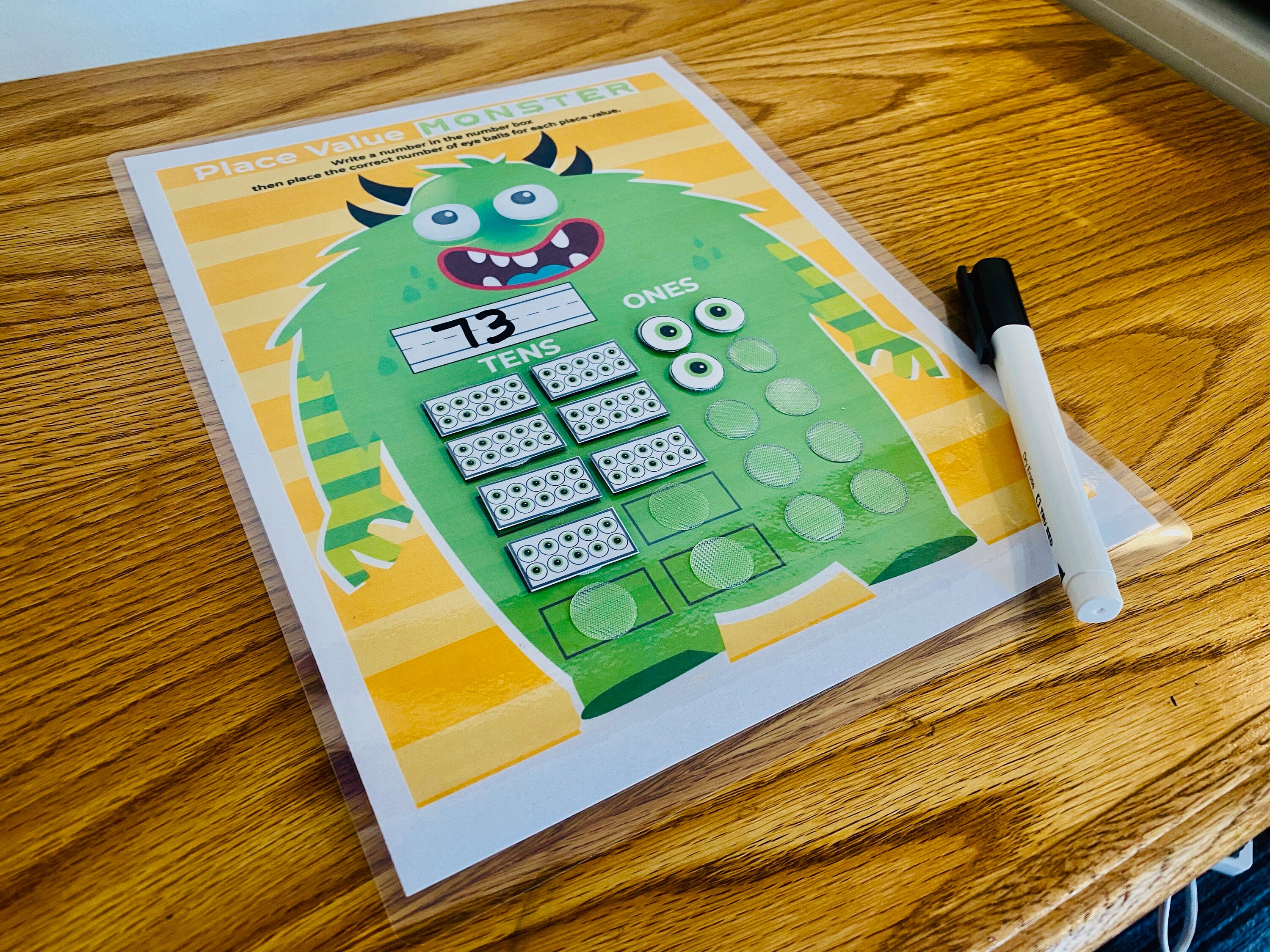 Math Counting Activity Printable Kids Place Value Math Game - Etsy