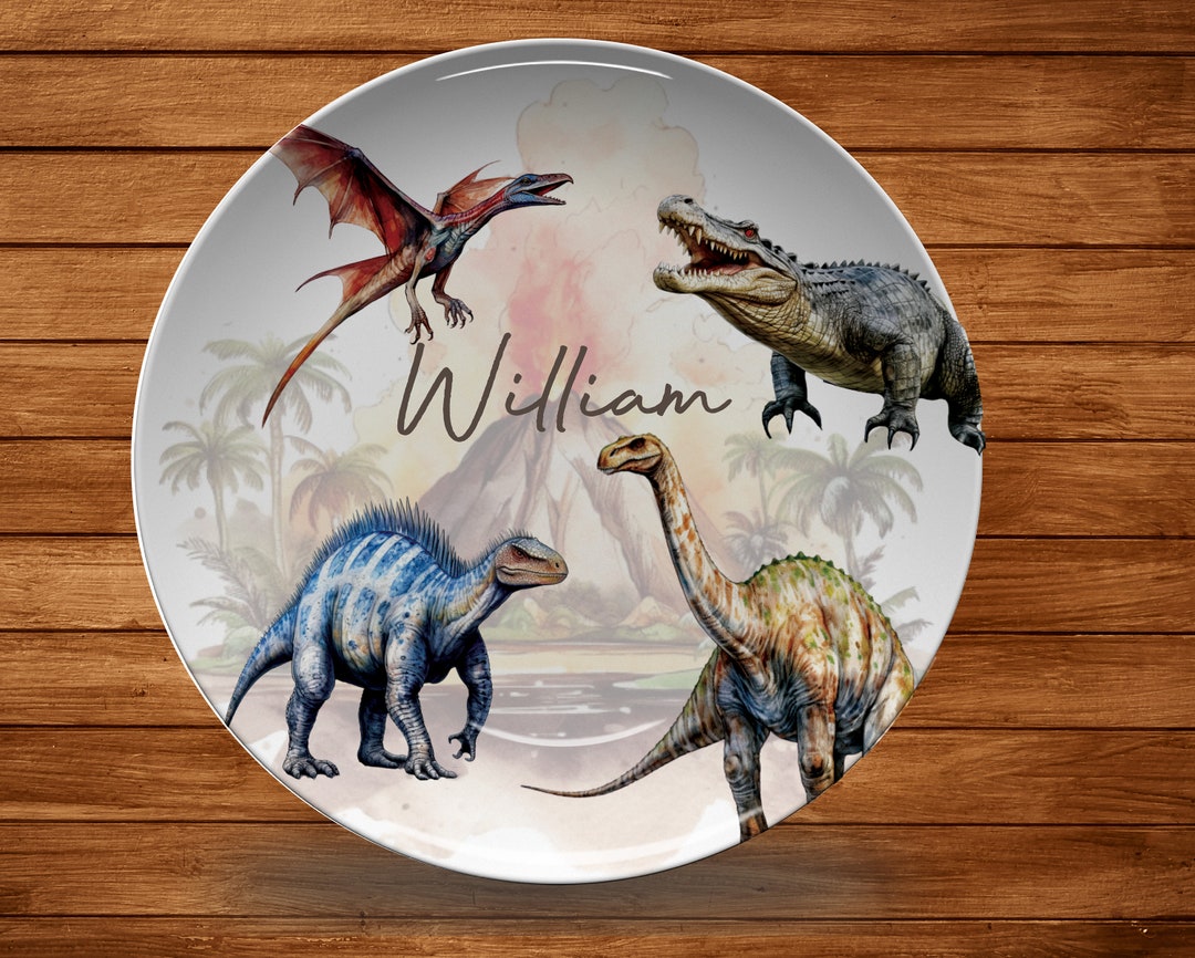 Personalized Dinosaur Plate/fossil Pre Historic Custom Plates for Kids ...