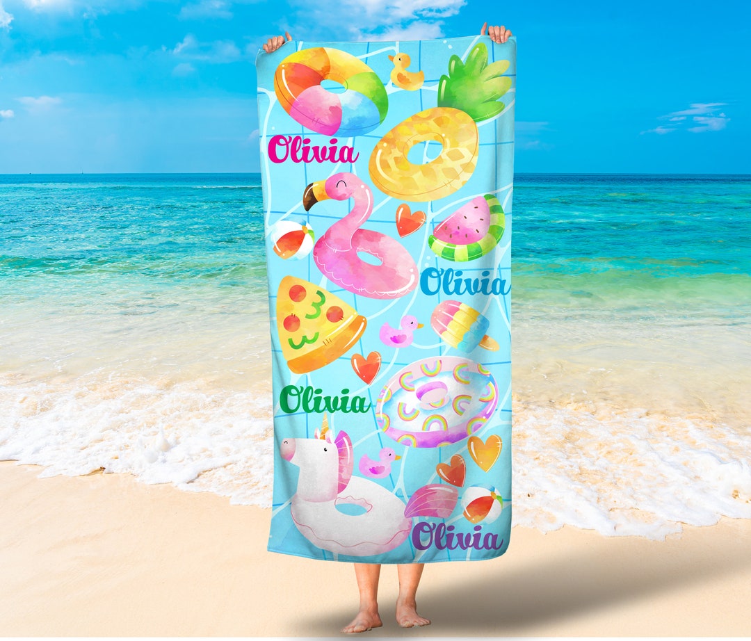 Personalized Pool Floats Beach Towel/girls Beach Towel/girls Pool Beach ...