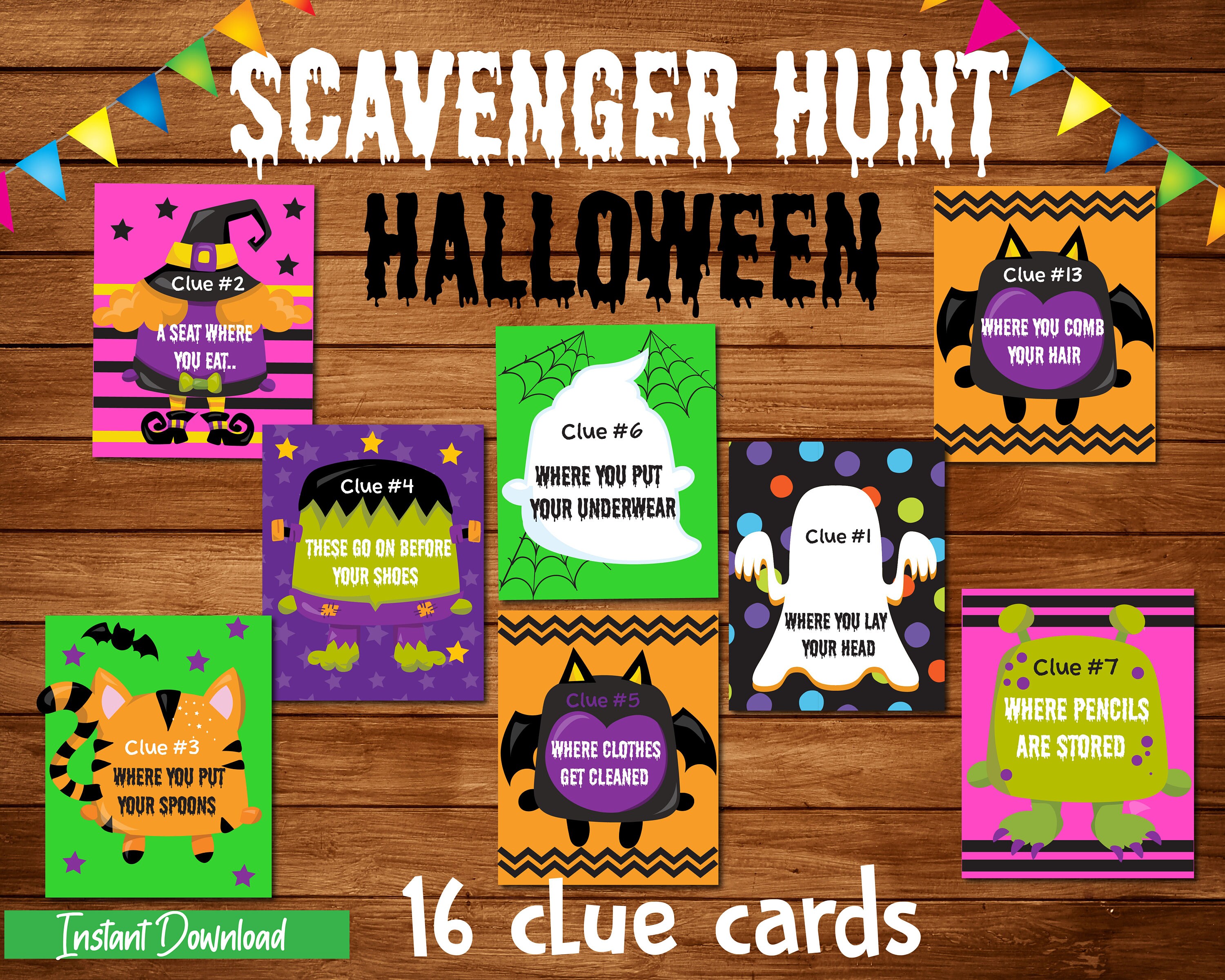 Halloween Scavenger Hunt for Kids, Halloween Game, at Home Holiday ...