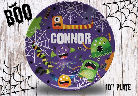 Monsters Halloween Plate Scary Monster Halloween Plate | Etsy