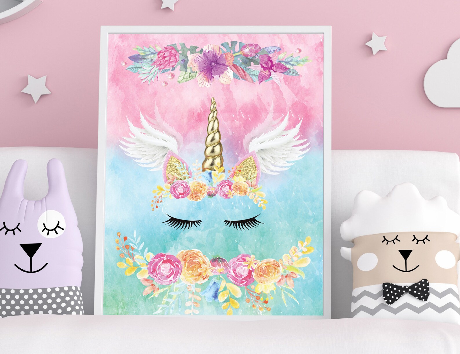 Unicorn Wall Print Unicorn Art Print Watercolor Wall Art - Etsy