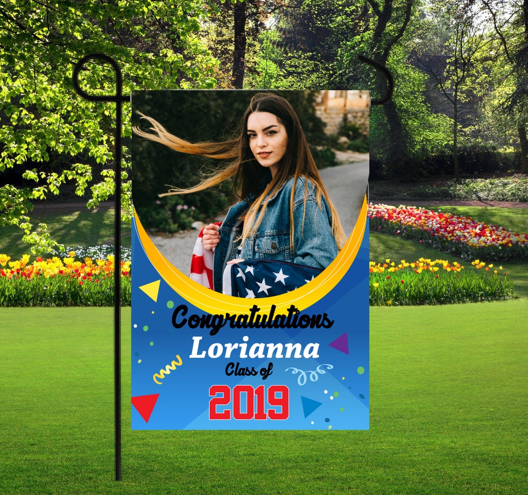 Graduation Photo Garden Flags, Photo Class of 2020 Flag ...