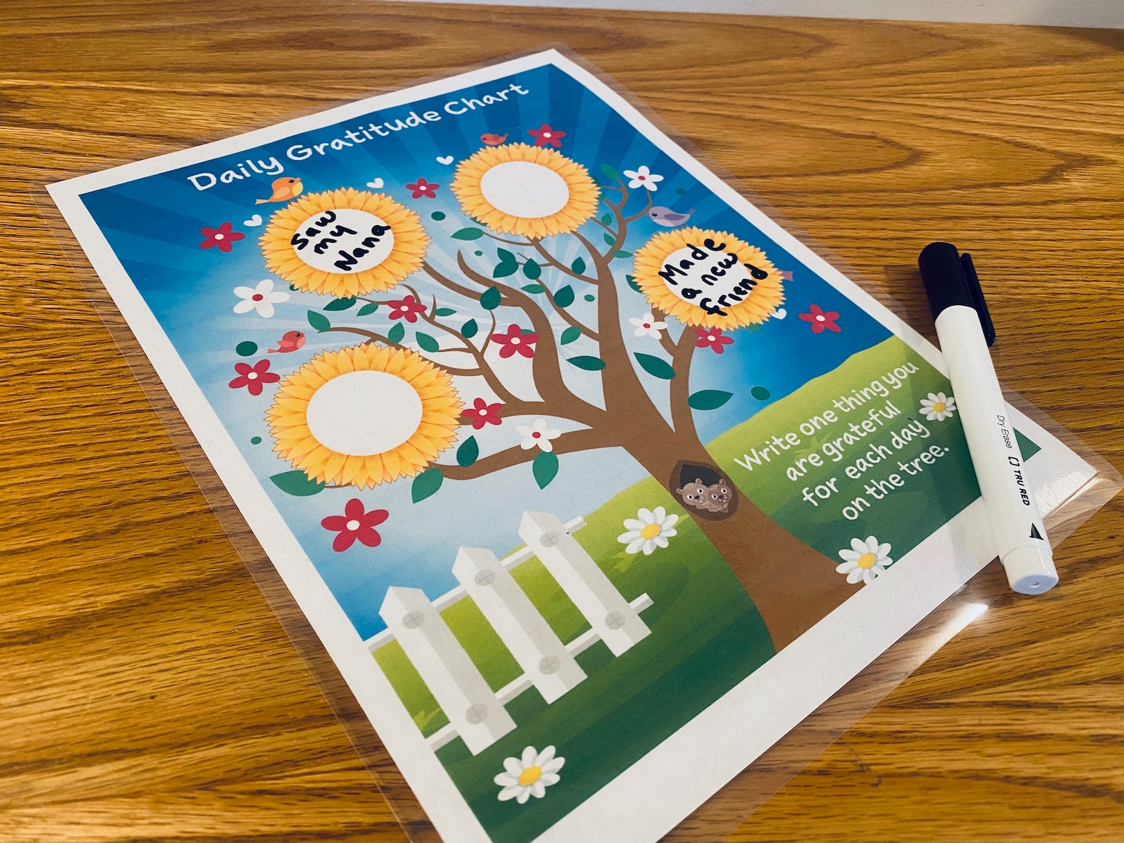 Daily Gratitude Chart Growth Mindset Homeschool Fun - Etsy