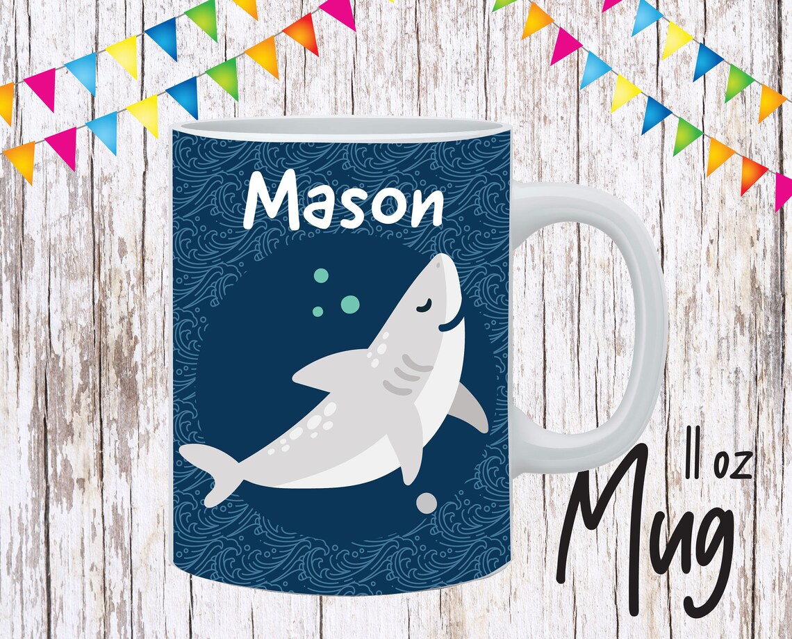 Shark Plates Children's Personalized Plate Bowl Mug & - Etsy