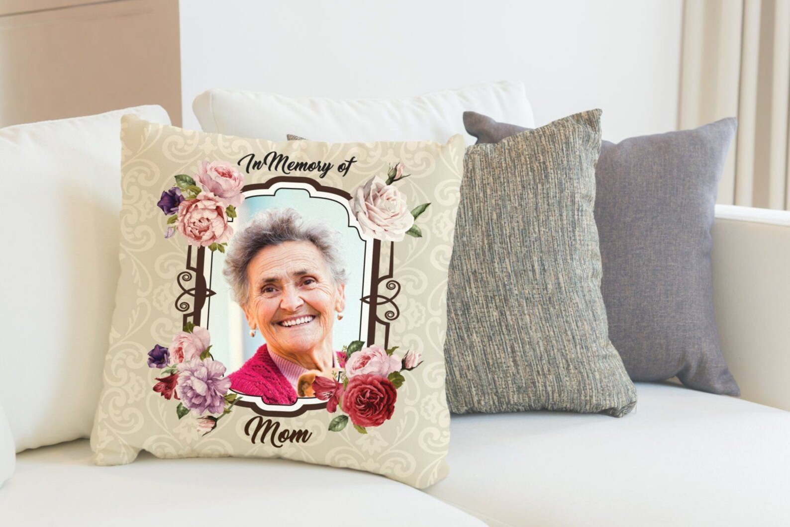 Memory of Mom Pillow, Memorial Pillow, 14x14 Pillowcase and or Pillow ...