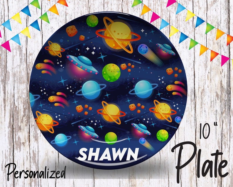 Personalized Space Plate Set/plate for Kids/space Dinnerware/outer ...